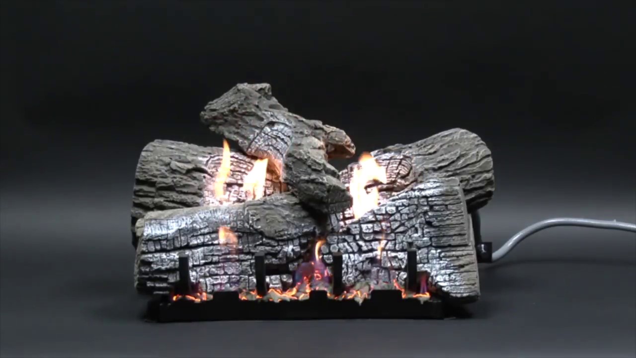 Stacked Wildwood 18-inch Log Set for Vent-Free Slope Glaze Burner - YouTube
