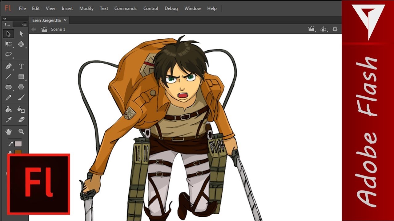 [Adobe Flash] วาดเอเรน Eren "ผ่าพิภพไททัน" #Attack On Titan (2D ...