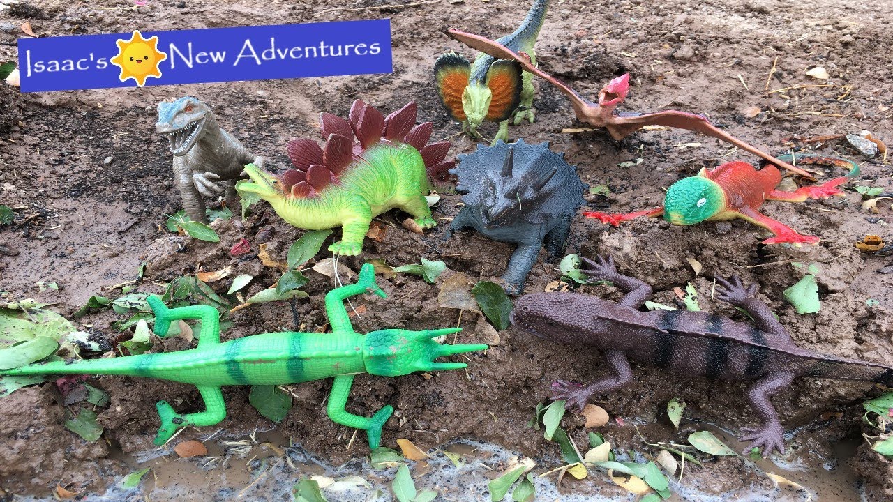 Playing Dinosaurs in the MUD/Son & Mom entertained - YouTube
