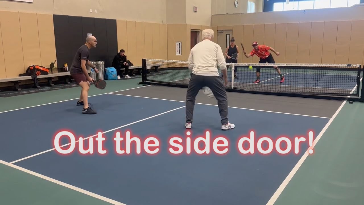 Fun Pickleball Point - Out the side door! - YouTube