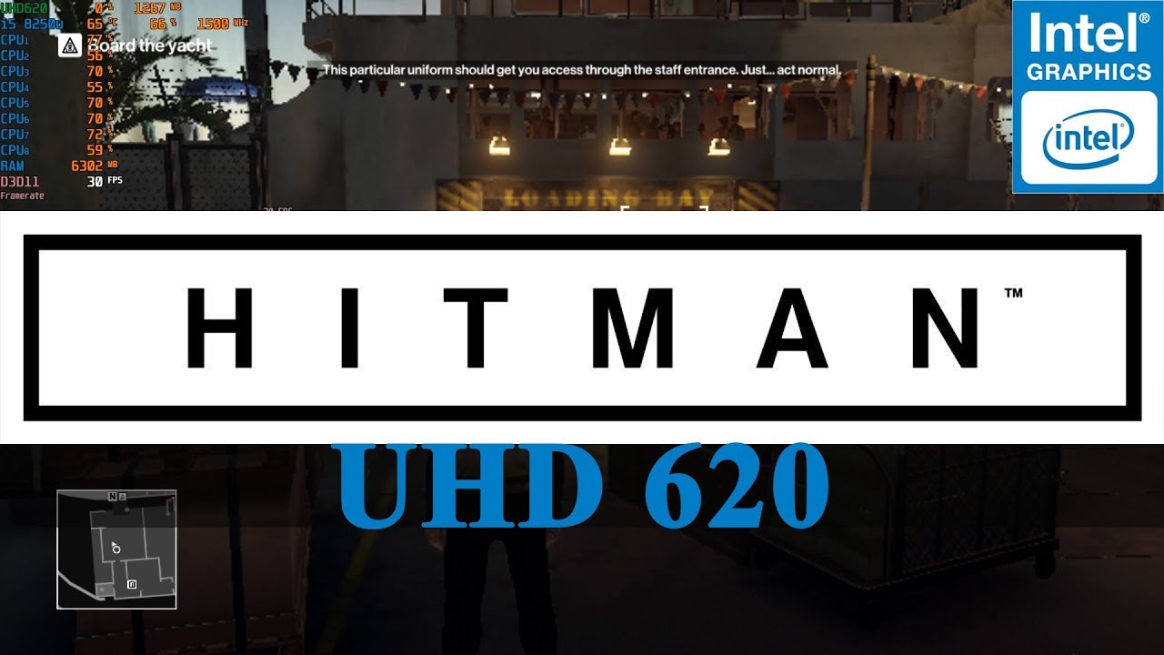Hitman 2016 Gameplay | Intel UHD 620 | 720p | i5 8250U - YouTube