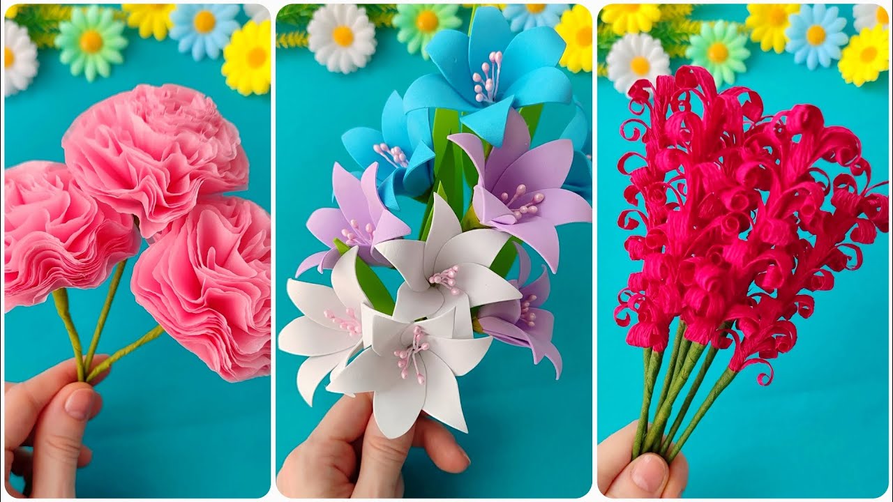 🔥3 ideas 🔥 Beautiful Flowers DIY 🌺 Flowers Making - YouTube