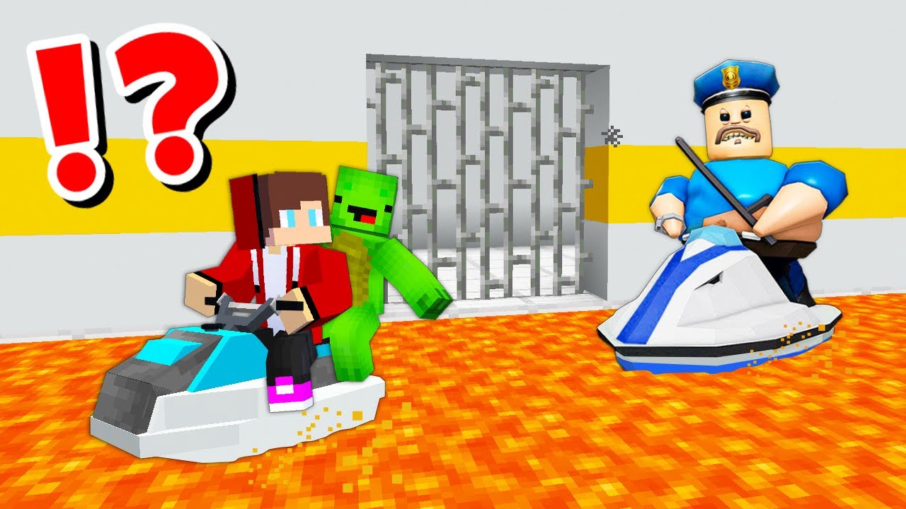 JJ and Mikey vs ROBLOX LAVA BARRY'S PRISON RUN CHALLENGE in Minecraft / Maizen animation - YouTube