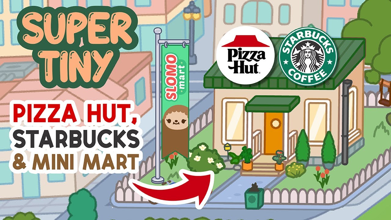 SUPER TINY PIZZA HUT + STARBUCKS Cafe + MINI MART SMALL HOUSE not FREE ...