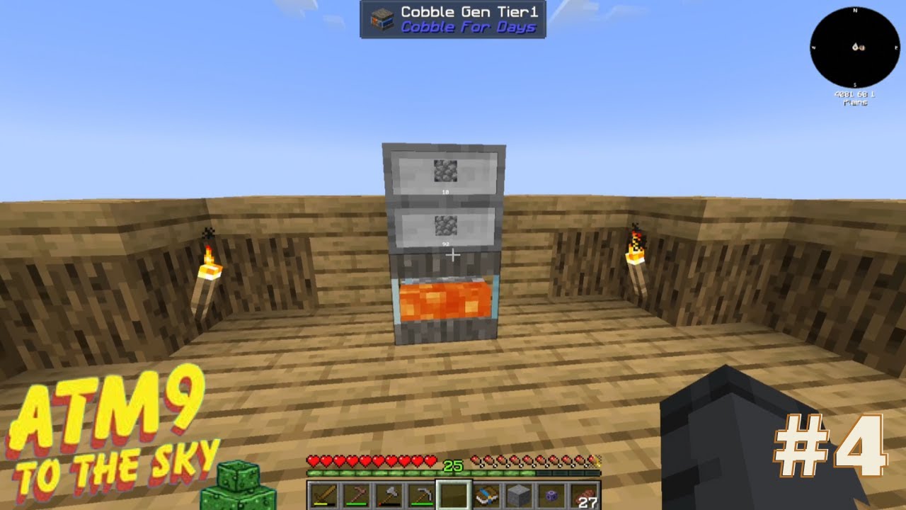FIZ O GERADOR DE COBBLESTONE INFINITO 🧱 - Minecraft: ATM9 To the Sky ...