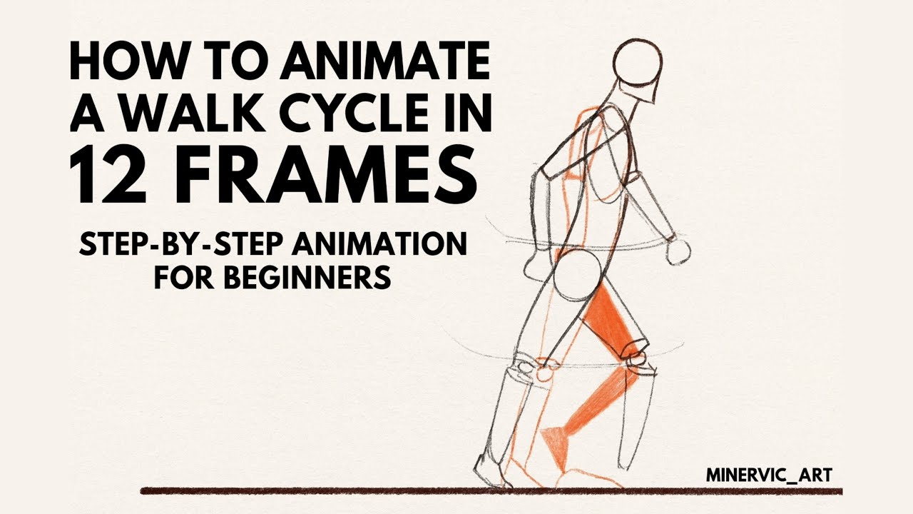 How to Animate a Walk Cycle in 12 Frames | Step-by-Step Animation for ...