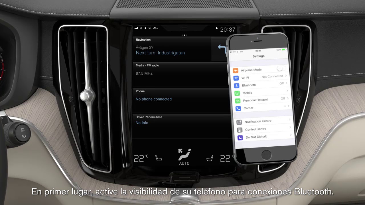 Cómo conectar tu smartphone por bluetooth a tu Volvo - YouTube