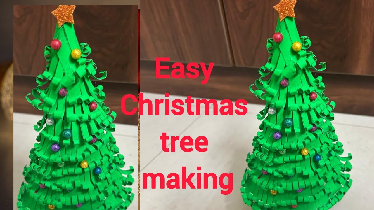 How to make christmas tree easily by using A4 colour sheet complete ...