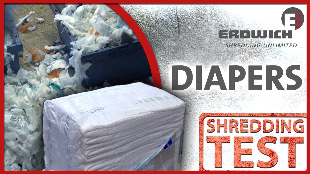 SHREDDING TEST | DIAPERS - WINDELN | Two-Shaft Shredder M465 | Erdwich ...