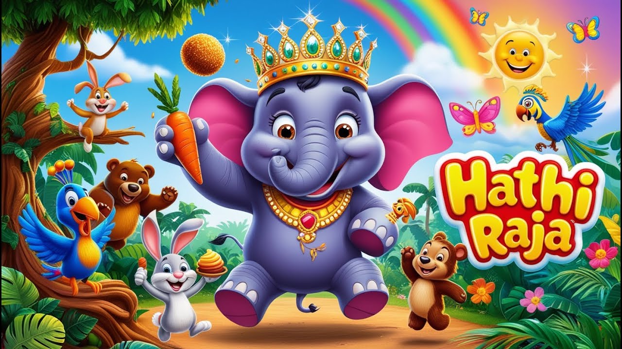 HATHI RAJA REMIX | Fun Kids Poems in Hindi 🌙🦟| NEK Studio - YouTube
