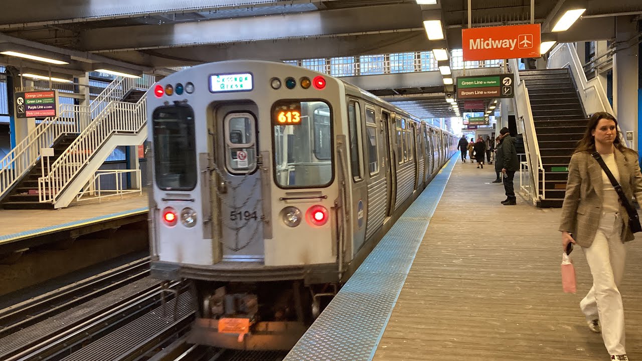 CTA Green Line Ride 5000 series bombardier 2009-2015 #5194 From Harlem ...