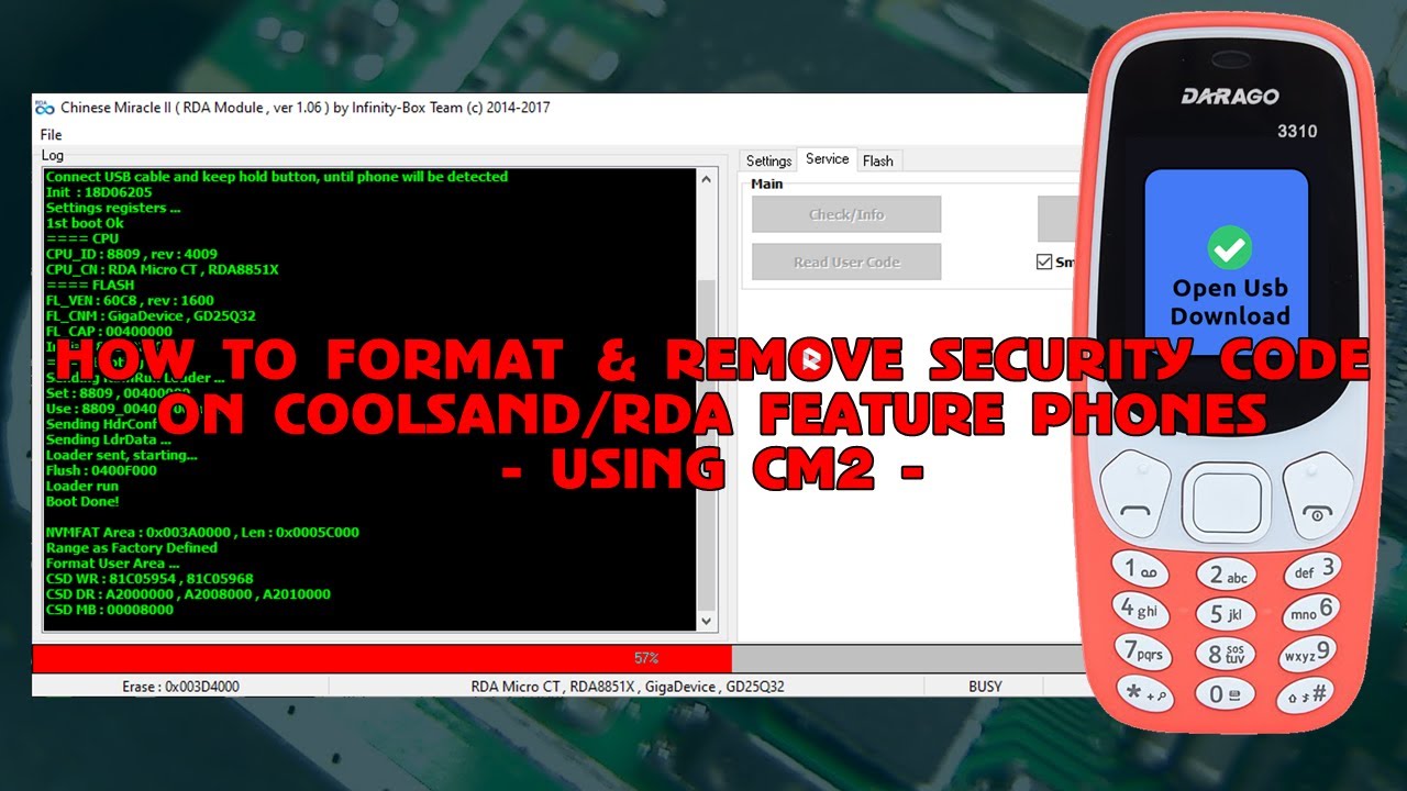 How To Format & Remove Security Code On Coolsand/RDA Feature Phones ...
