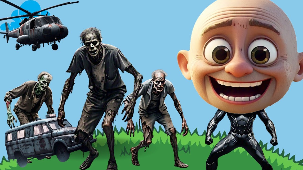 Zombie Mengincar! Aksi Menggigit dari Superhero Botak #animation - YouTube