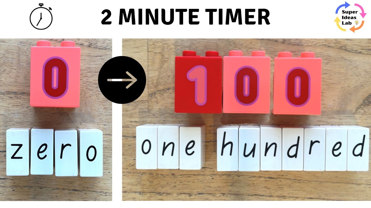 0-100 Count Up with Duplo Number Blocks & Number Names in Two Minutes ...