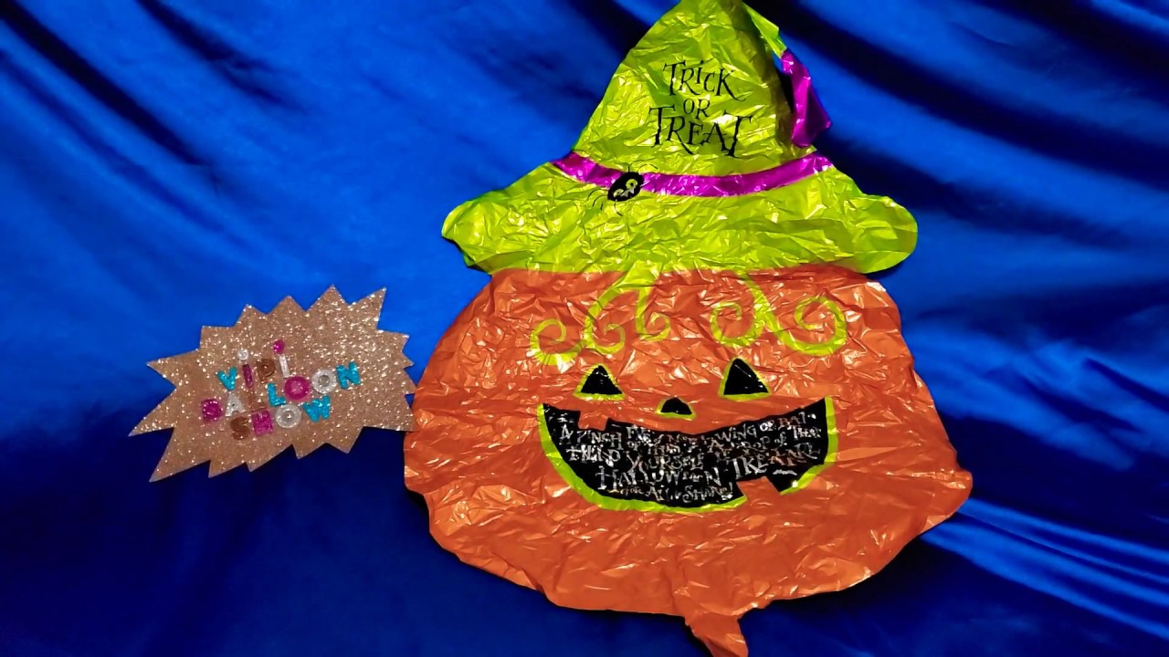 TRICK OR TREAT HAPPY PUMPKIN MYLAR BALLOON INFLATION AND DEFLATION ...