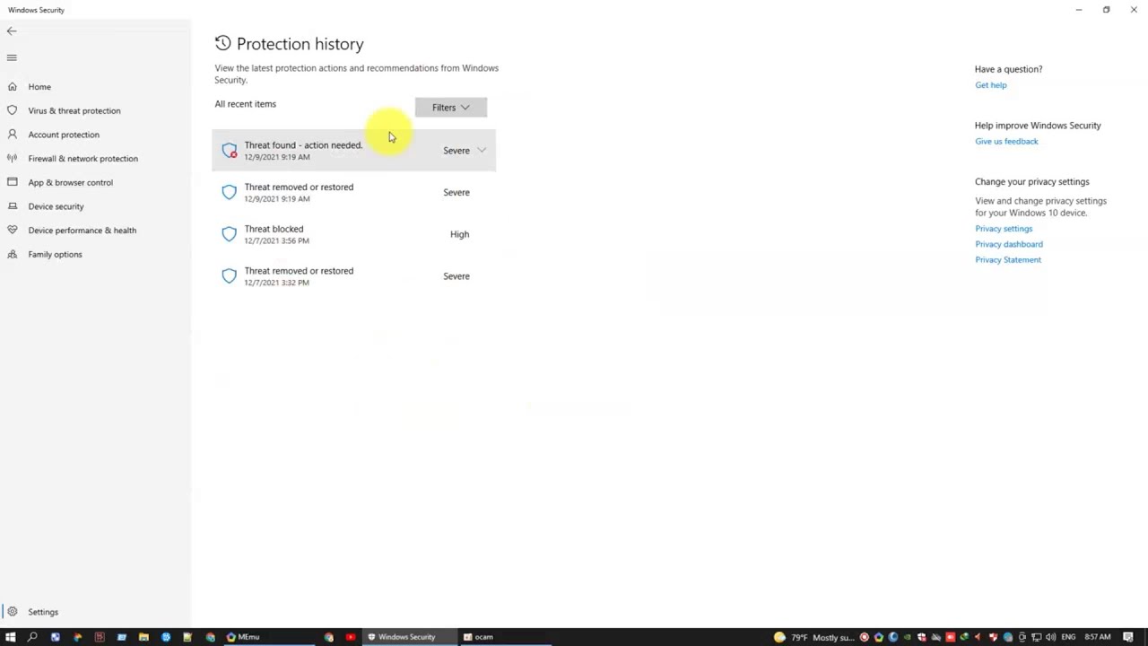 How To Delete/Clear Protection History On PC Window 10 - YouTube
