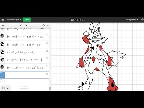 Desmos art of Mega Lucario from Pokemon | Took me around 167 equations ...