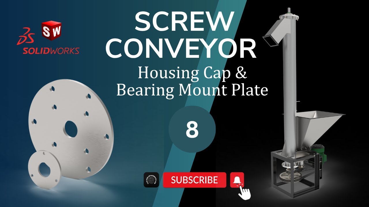 Housing Cap & Bearing Mount Plate | Screw Conveyor | SolidWorks 3D ...