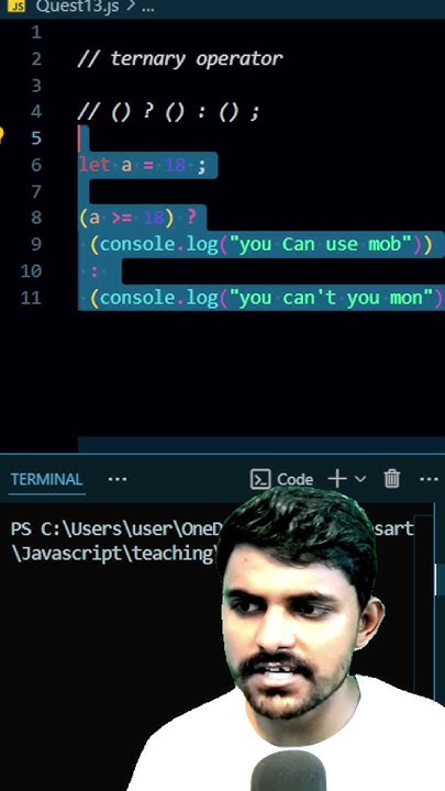 Ternary Operator Shorts Javascript Coding Youtube