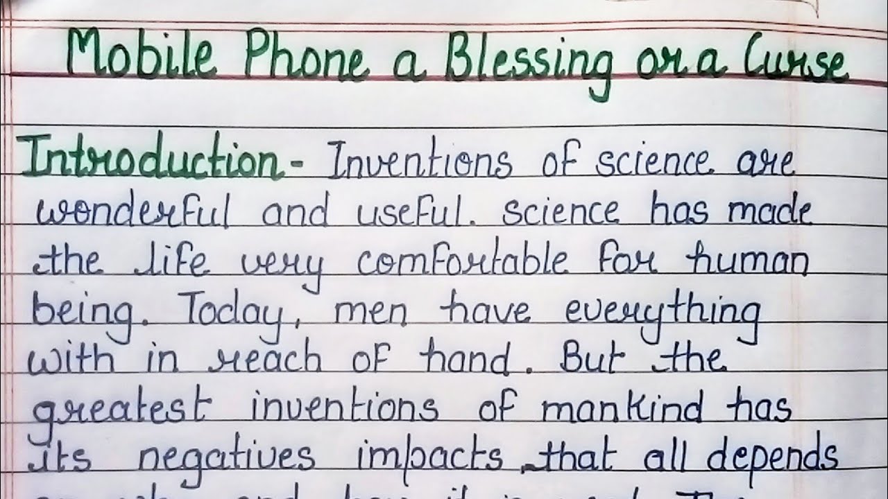 Essay on Mobile phone a Blessing or a Curse in English | Essay on ...