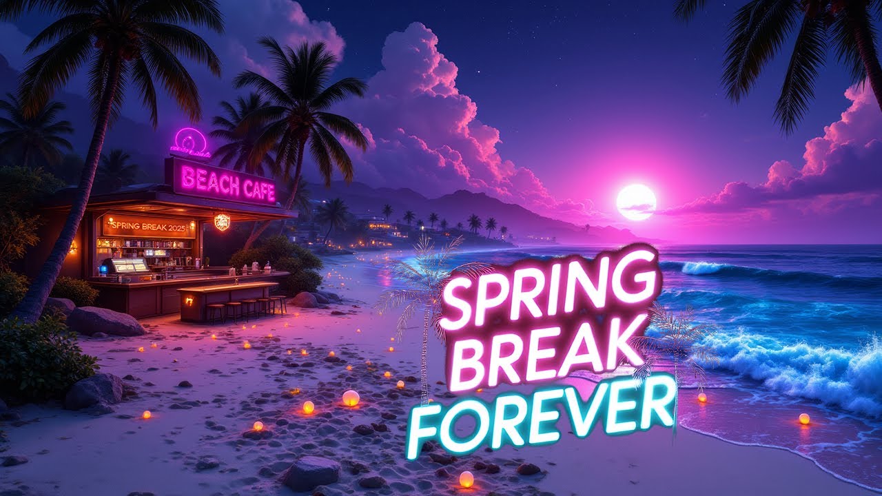 🌴 Spring Break Day 2025 🌊 | 4K Relaxing Tropical House Music for Chill ...
