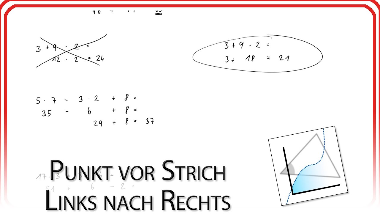 Rechenregeln: Punkt vor Strich & Vorrangregel (links/rechts) - 5 ...
