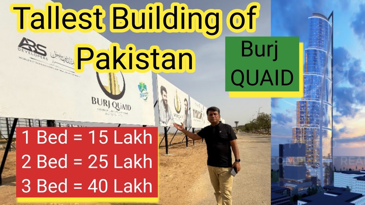 Tallest Building of Pakistan BURJ QUAID 1 bed 15 Lakh, 2 Bed 25 Lakh, 3 ...