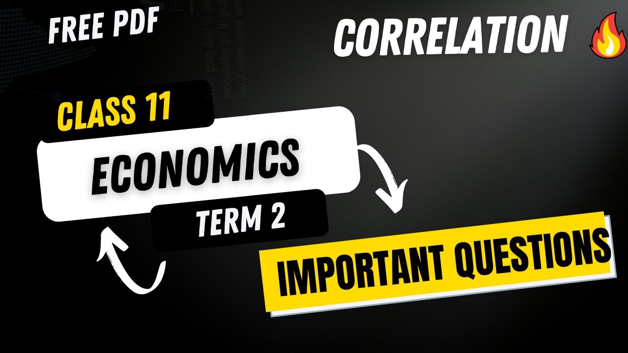 Correlation Important Question Class 11 Economics - YouTube
