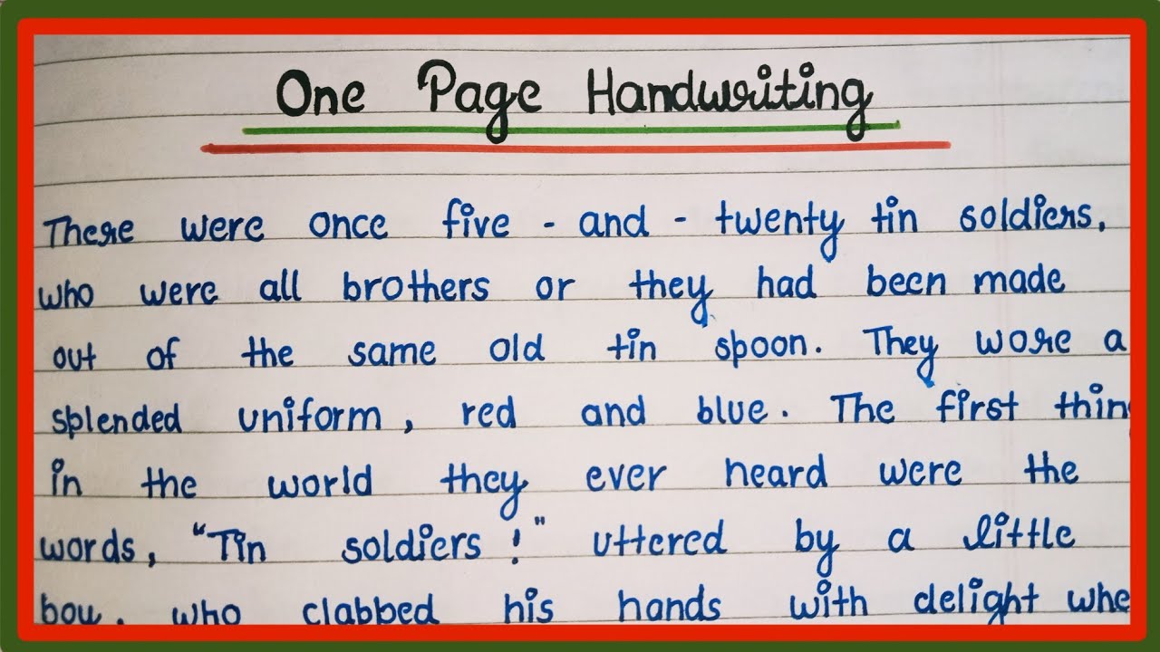 One page handwriting in english || One Page writing || story writing ...