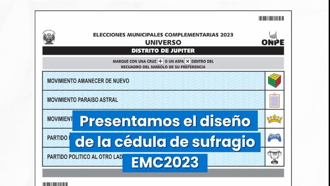 Diseño De La Cédula De Sufragio Para Las Elecciones Municipales
