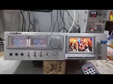 Deck Gradiente CD5500 adaptado p/tocar MPG1e2, MP3, c/Bluetooth, remoto e saída de vídeo ...
