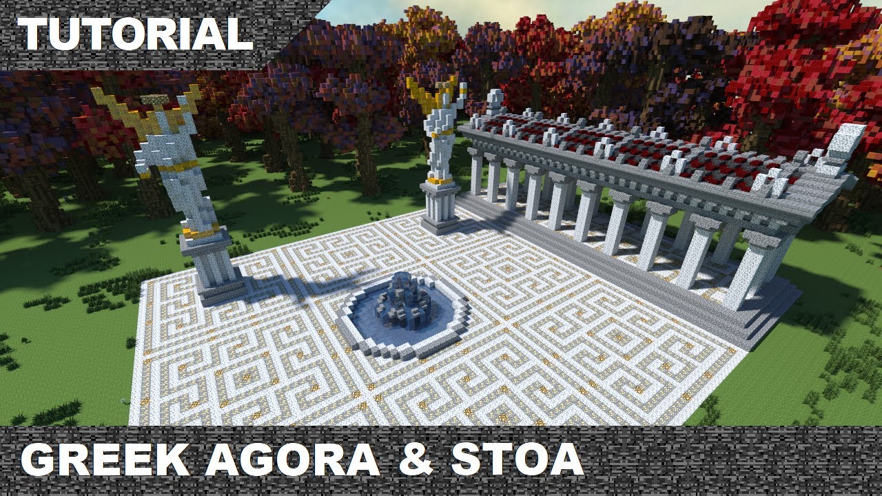 Minecraft Greek Agora & Stoa Tutorial & Download - YouTube