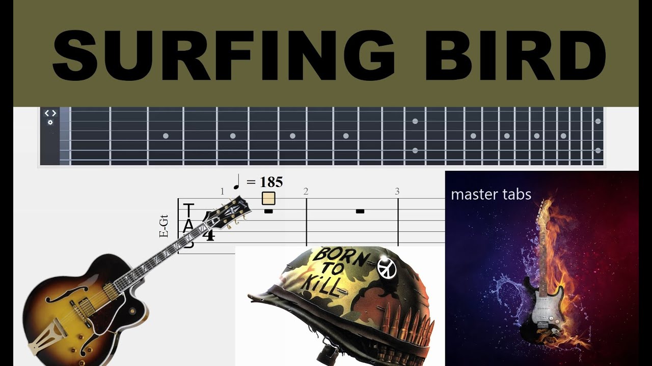 SURFING BIRD |#THE_TRASHMEN#|Guitar Tab| #Mastertabs# ...