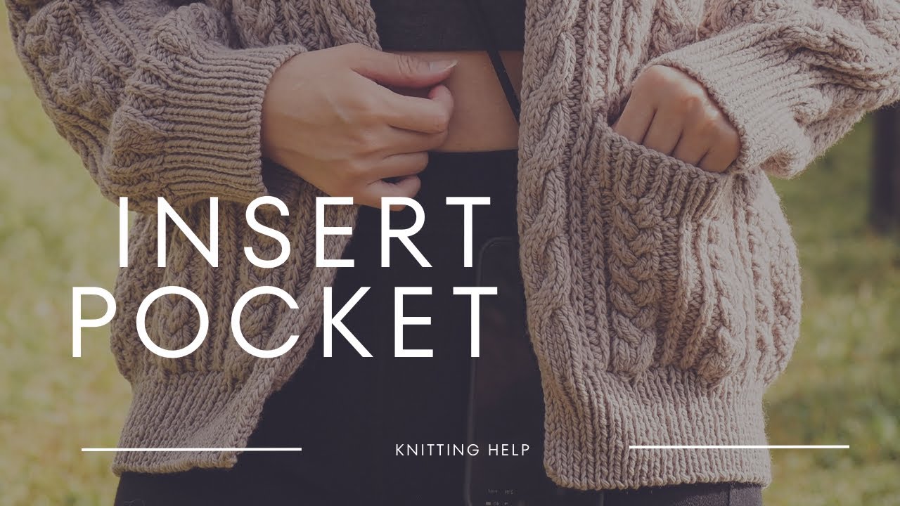 【Tutorial】Inser Pocket for top-down sweater / 編織口袋 - YouTube