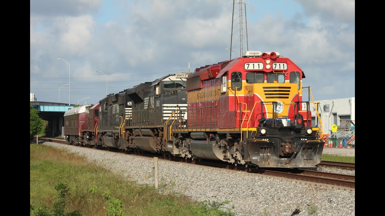 Norfolk Southern in Miami! FEC/NS Geometry Train July 27, 2016 - YouTube