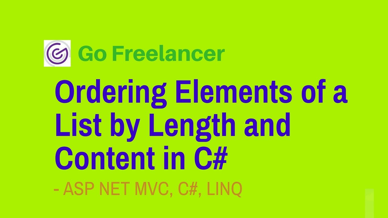 Ordering Elements Of A List By Length And Content In C YouTube Ordering Elements Of A List By Length And Content In C YouTube