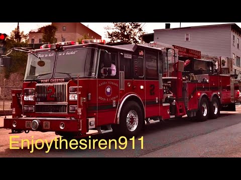 Port Chester fire department tower ladder 2 responding **95 foot ...