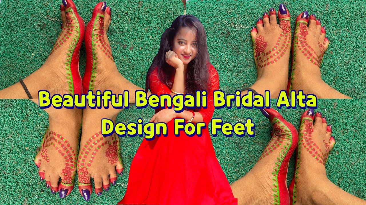 #supisimplelifestyle Beautiful Bengali Bridal Alta Design For Feet ...