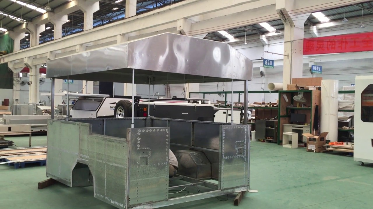 pop up system of the pop up food trailer - YouTube
