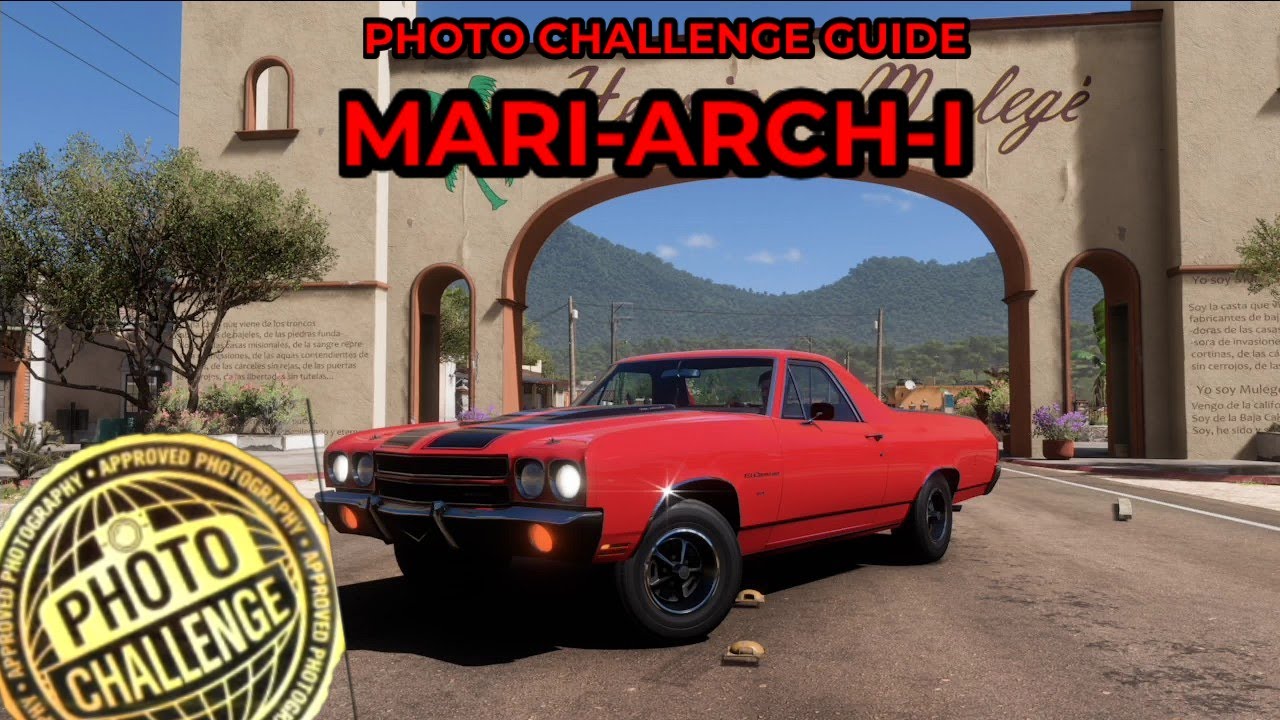 Forza Horizon 5 - Photo Challenge Guide - MARI-ARCH-I - Chevrolet El Camino - Arch of Mulege ...