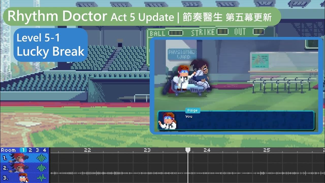 Rhythm Doctor Level 5-1 Lucky Break / 節奏醫生 關卡5-1 路吉摔了一跤 - YouTube