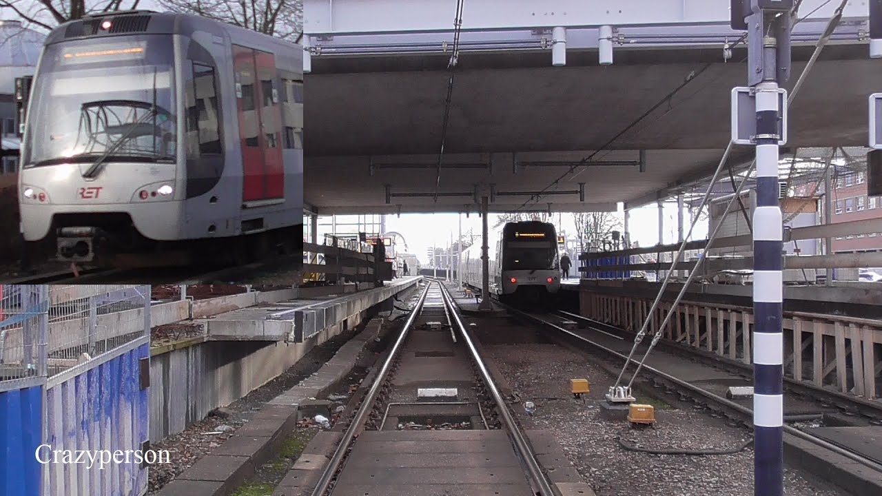 RET metro Rotterdam Alexander (Werkzaamheden) naar Maassluis - YouTube