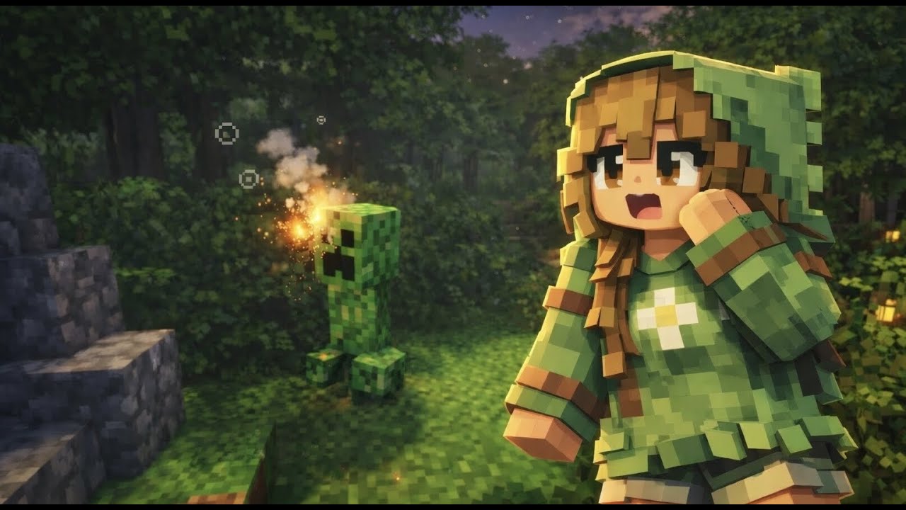 Building a Cozy Bridge… Until the Creeper Showed Up 🌿 - YouTube