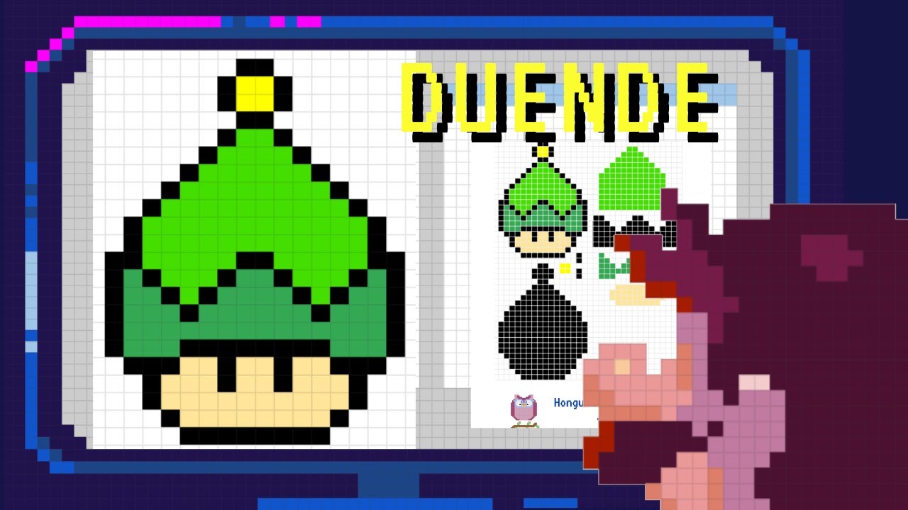 Pixel Art / Honguito de Mario DUENDE / Dibujo y Moldes / Paso a Paso 🎅 ...