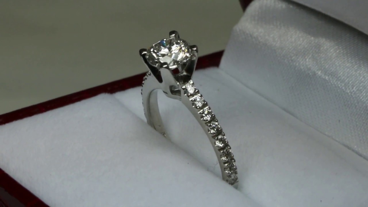 diamond engagement ring 4 claw setting - YouTube