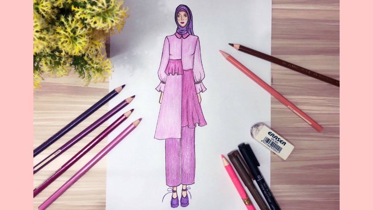 HOW TO DRAW ASYMMETRIC TUNIC - CARA MENGGAMBAR TUNIK ASIMETRIS DESAIN ...