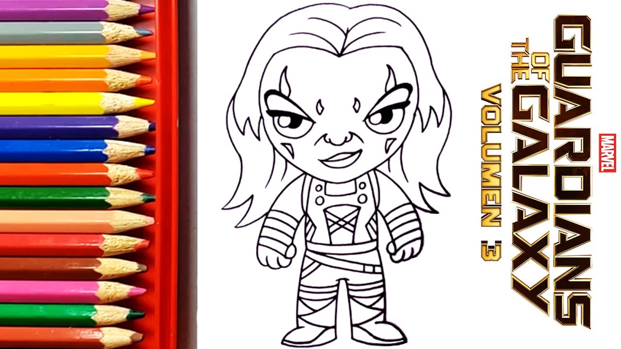 Draw And Color GAMORA From GUARDIANS OF THE GALAXY VOL. 3 | GAMORA ...