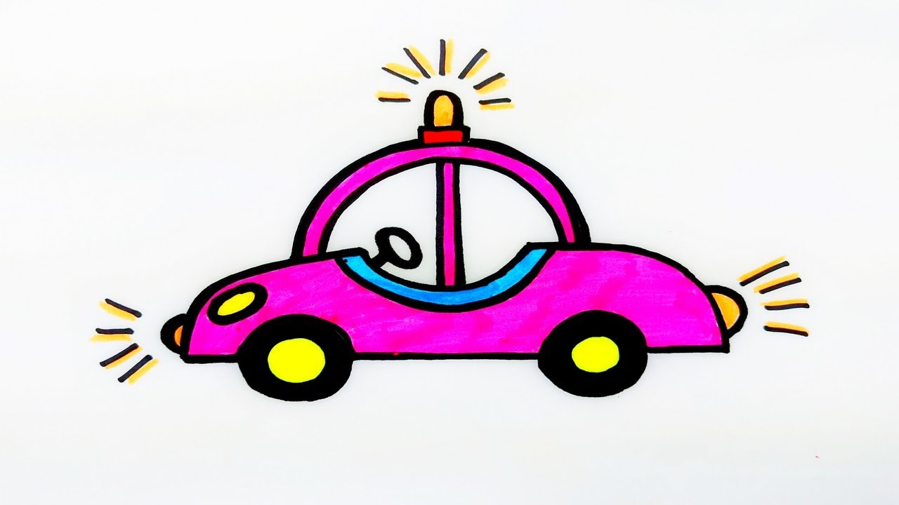 How To Draw Cute Car. Easy. Step by step .Drawing for kids. Як ...