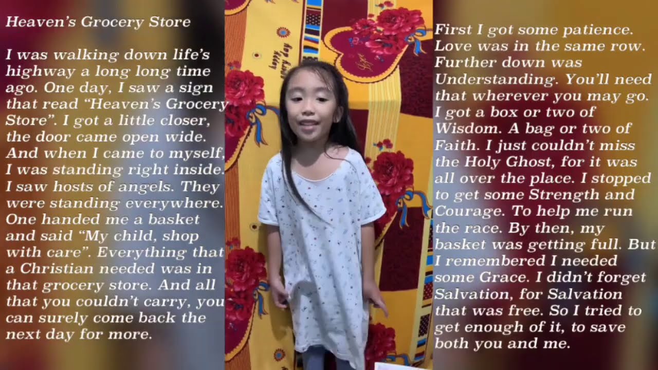 Practice | Poem Recitation Contest | Heaven’s Grocery Store - YouTube