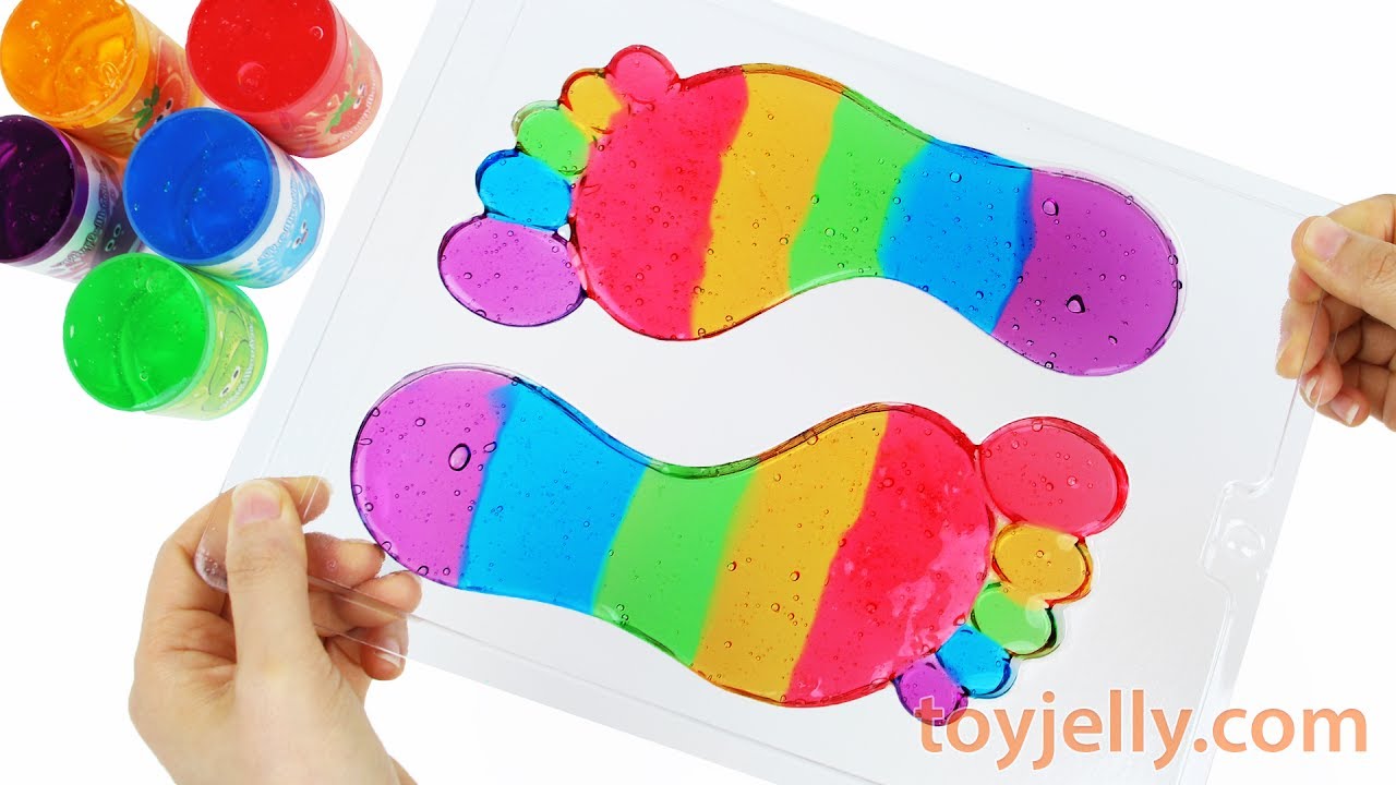 DIY Colors Slime Jelly Clay Footprint Learn Colors Mickey Mouse PJmasks ...